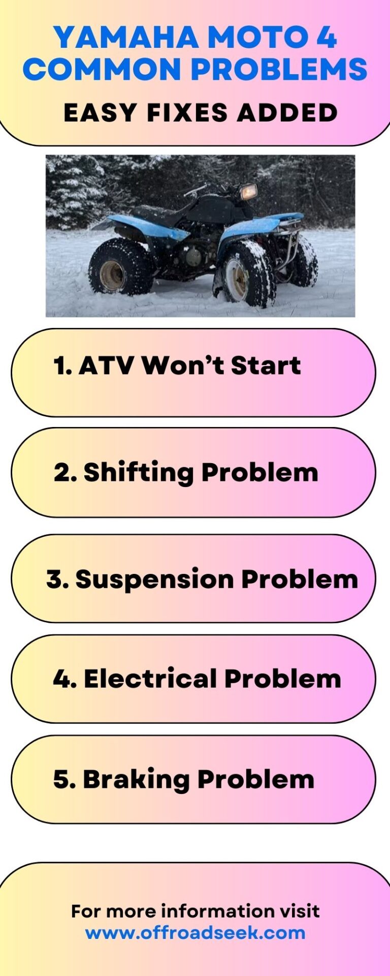 5 Yamaha Moto 4 Common Problems– Easy Fixes Added - Offroad Seek